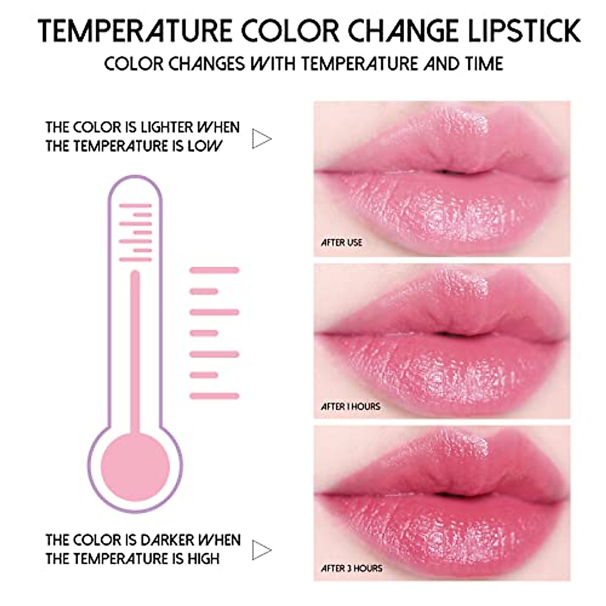Ownest 3 Pcs Aloe Vera Lipstick, Magic Temperature Color Change Lipstick Lip Blam Moisturizing Long Lasting Lip Makeup, update packing Beauty