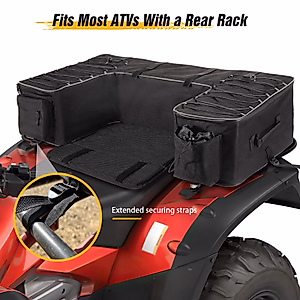 Morjor ATV Storage Bags with Extra Waterproof Cover & Upgraded Zippers, ATV Bag with Back Seat for Passenger