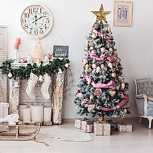 Christmas Tree Topper,Lighted Rattan Star Tree Topper with 15 LED Lights for Christmas Tree and Holiday Seasonal Decoration (Thick