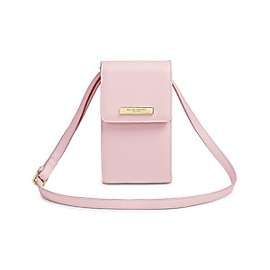 KATIE LOXTON Taylor Womens Soft Pebble Vegan Leather Adjustable Strap Crossbody Travel Bag Pale Pink