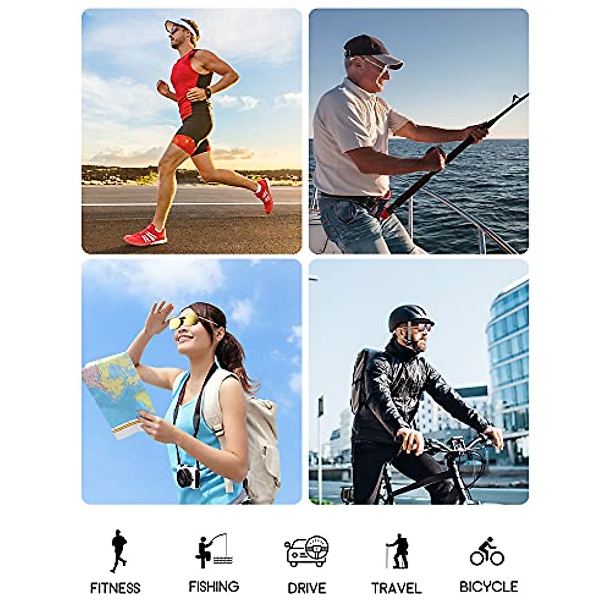 Weewooday 12 Pieces Polarized Clip on Sunglasses Rimless Clip on Sunglasses Rectangle Lightweight Polarized Eyeglasses for Myopia Eyeglasses Outdoor Night Driving Men Women