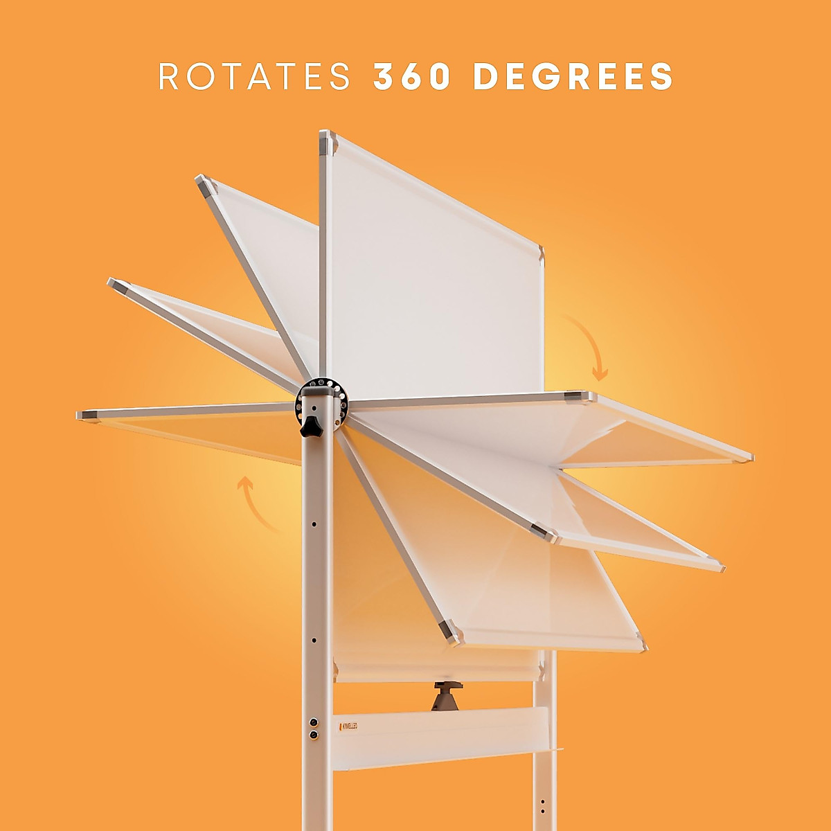 Rolling Magnetic Whiteboard 48 x 36 - Large Portable Dry Erase Board with Stand - Double Sided Easel Style Whiteboard with Wheels - Mobile Standing Whiteboard for Office, Classroom & Home