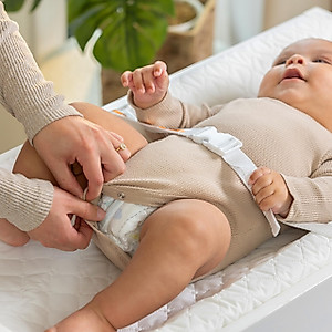 Summer Contoured Changing Pad, 16” x 32”, White Comfortable & Secure Baby With Security Strap And Two High Curved Sides, Easy To Clean