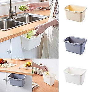 ekqw015l ekqw015l Kitchen Cabinet Door Hanging Rubbish Trash Bin Can Sundries Storage Container Rice White