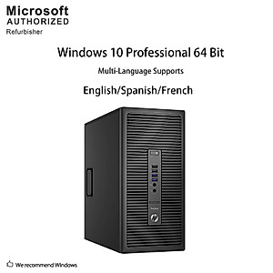 HP ProDesk 600 G2 Tower Desktop PC, Intel Quad Core i5 6500 up to 3.6GHz, 16G DDR4, 240G SSD + 1T HDD, WiFi, BT 4.0, DVD, Windows 10 Pro 64-Multi-Language Support English/Spanish/French (Renewed)