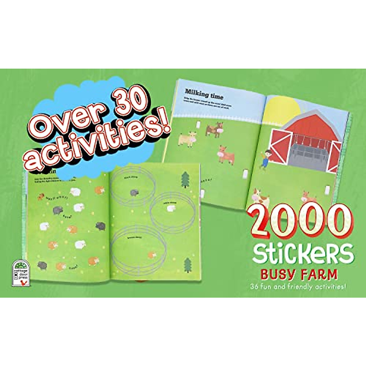 2000 Stickers: Busy Farm Activity and Sticker Book for Kids Ages 3-7 (Puzzles, Mazes, Coloring, Dot-to-Dot, And More!)
