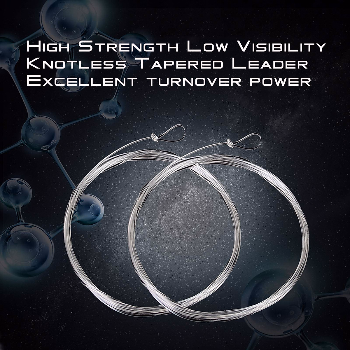 Maxcatch Fly Fishing Tapered Leader Line 6 Pack -Pre-Tied Loop- Tensile Strength- Abrasion Resistance- Low Memory 7.5ft/9ft/12ft/15ft, 0X-6X(9ft 4X(6pcs))