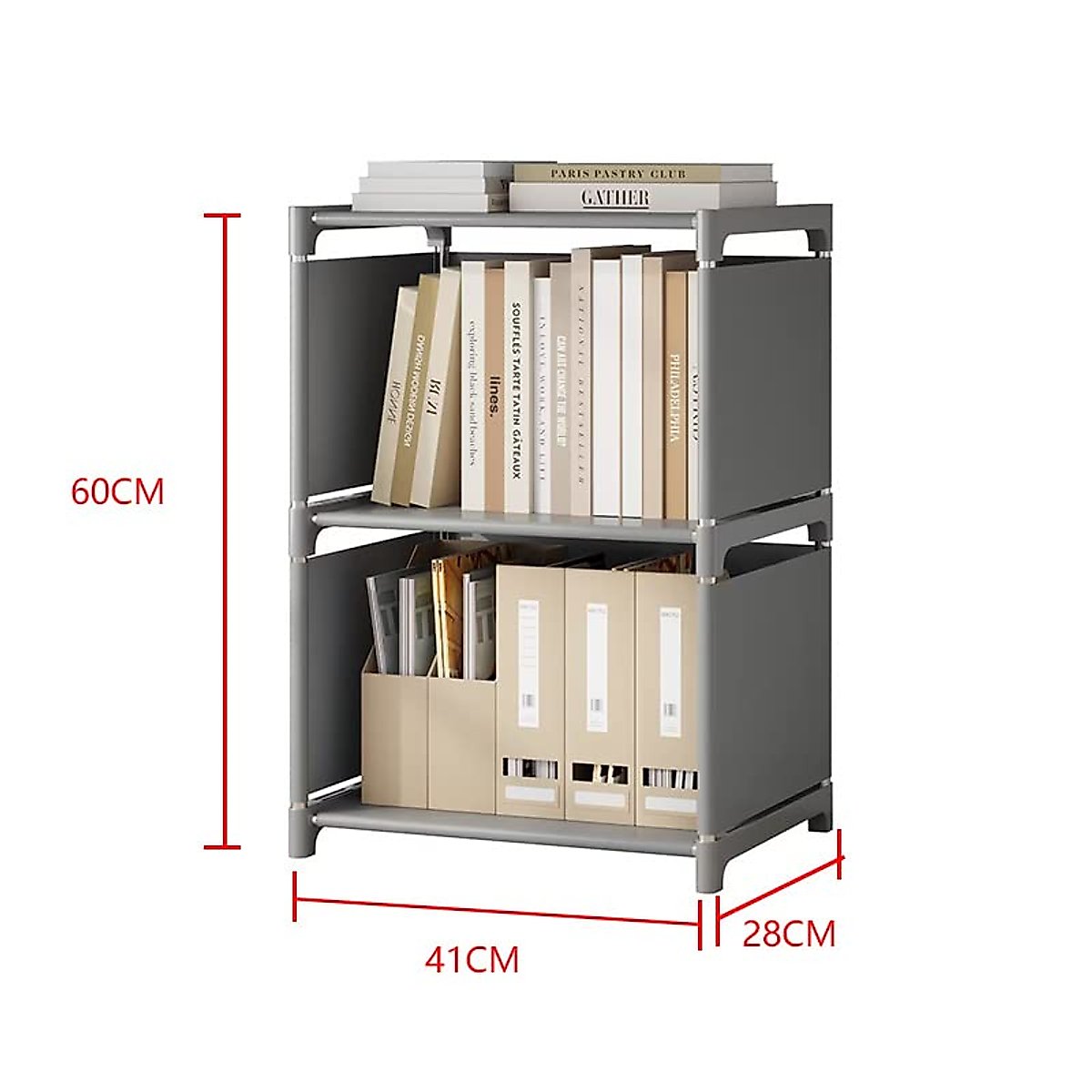 RIIPOO Storage Cube Shelves, 2-Cube Organizer Shelf for Bedroom Closet, 3-Layer Small Desktop Bookshelf, Bookcase Unit for Small Spaces
