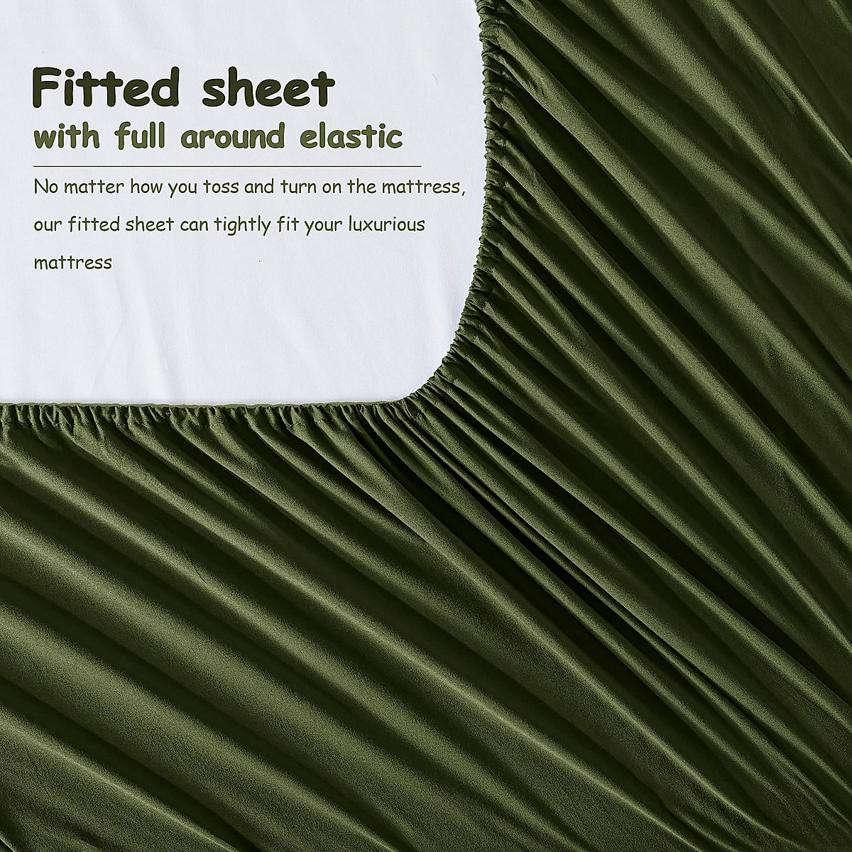 Homiest Extra Deep Pocket Cal King Size Sheets Set, 6 Pieces Soft Olive Green Sheets 18-24 Inch Deep Pocket Bed Sheets, Hotel Luxury 1800 Thread Count Microfiber Bed Set Fits Ultra Deep Mattress