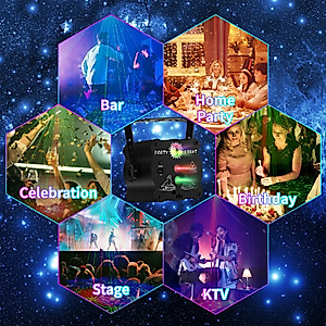 POCOCO DJ Disco Stage Party Lights - Battery Powered Laser Light - Sound Activated Strobe Projector for Christmas Halloween Decorations Karaoke Pub KTV Bar Dance Gift Birthday Wedding