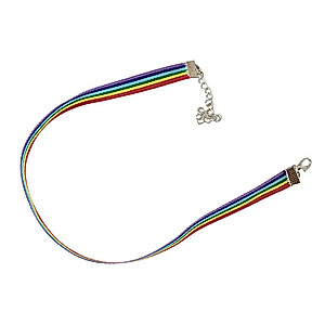 Sameno Rainbow Choker Necklace Pride LGBT Clavicle Chain Ribbon Simple Necklace