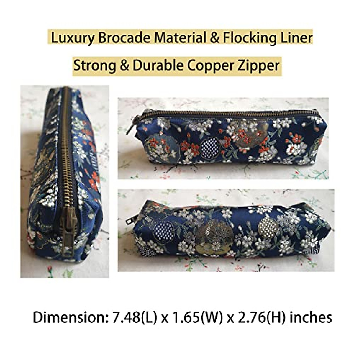 YEALGHAR Flower Pencil Case Aesthetic, Small Pencil Pouch Zipper Pouch, Slim Pen Case, Cute Travel Cosmetic Bag School Supplies for Girls Women