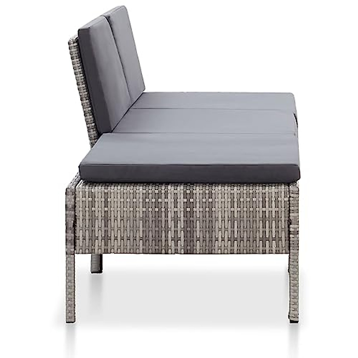 DYRJDJWIDHW Patio Set,Backyard Furniture,deep Seating Outdoor Furniture,3 Piece Patio Lounge Set with Cushions Poly Rattan Grayoutdoor Furniture Ottoman,Patio Chairs with Ottomans,