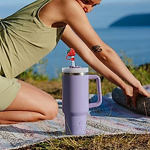 MELASEMA Straw Cover, 4 PCS Stanley Straw Cover, Stanley Cup Accessories, 0.4in/10mm Compatible with Stanley 30&40oz Tumbler Cups Straws, Reusable Silicone Straws Tip Toppers (Mixed Shape 4Pcs)