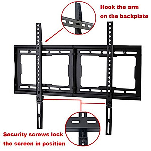 VideoSecu Low Profile TV Wall Mount Bracket for Most 32" - 75" LCD LED UHD Plasma HDTV, Compatible with Sony Bravia Samsung LG Haier Vizio Sharp AQUOS Westinghouse Pioneer ProScan Toshiba 1NN