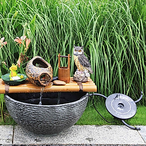 AISITIN 2.8W Solar Fountain Pump for Water Feature with 3.9ft Cord, Solar Bird Bath Fountain with 6 Nozzles, Solar Powered Water Fountain for Bird Bath, Garden, Ponds Fish Tank and Outdoor