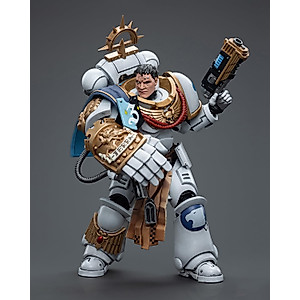 Pipigirl JoyToy 40K Space Marine Genuine License 1/18 Action Figure, Space Marines White Consuls Captain Messinius, 4.88 inch Action Figures Kits (Captain Messinius)