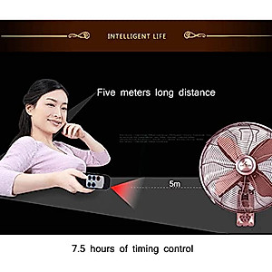 Wall Mount Oscillating Fan Retro Wall-mounted, Industrial Oscillating Fan With Copper Motor And Remote Control, 3 Levels Adjustable, Wide-angle Air Supply