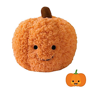 Halloween Pumpkin Plush Toy, Smiling Pumpkin Throw Pillow, Stuffed Pumpkin Cushion, Cute Fluffys Plush Doll for Halloween Fall Harvest Thanksgiving Decorations(1piece)