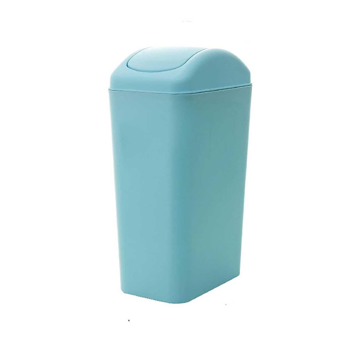 Trash can Bedroom Plastic Trash Can wiht Lid Bathroom 12 Liter / 3.2 Gallon Garbage Can Swing Lid Durable Narrow Spaces Office Wastebasket Dustbin Waste Paper Basket (Blue), 9.8 x 6.7 X 16.9 inches