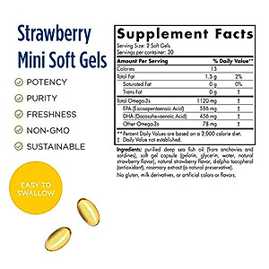 Nordic Naturals Ultimate Omega 2X Teen, Strawberry - 60 Mini Soft Gels - 1120 mg Total Omega-3s with EPA & DHA - Brain Health, Positive Mood, Social Development, Learning - Non-GMO - 30 Servings