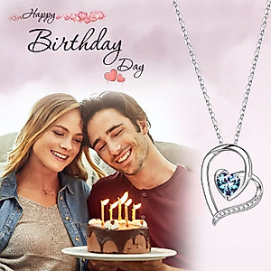 Iefil Birthstone Necklaces for Women - Anniversary Birthday Gifts for Women, Mothers Day Gift Ideas, Alexandrite Necklace, June Heart Birthstone Necklace, Jewelry Gifts for Her Mom Daughter Sister