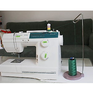 Pnltae Sewing Supplies Spool Holder W/Wrench Plus Bonus Thread Net Spool Saver, Single Thread Stand for Sewing Machine Embroidery Quilting Machines with Full Metal Base(Pink)