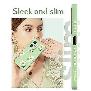Yucenx for Oneplus Nord n30 5G Case, Girls Women Florals Liquid Silicone Phone Case, Shockproof Anti-Scratch Soft Protection Case with Screen Protectors for OnePlus Nord N30 5G (Grass Green)