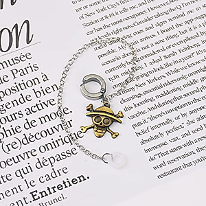 ZOA 1 Pair Earphone Anti Lost Earring Clip, Straw Hat Pirates Anime Anti Lost Earring, Creative Earring Clip Compatible with Airpods 2&1 3/Pro