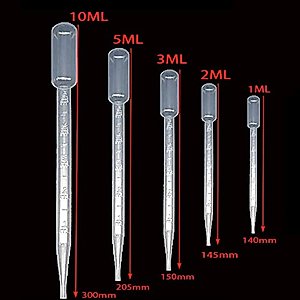 Yesallwas Plastic pippets Dropper 3ml 100Pcs, Pipette Dropper for Lab Measuring and distributing Liquid