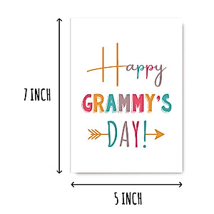 EirlysDesigns Greeting Card for Grammy or Grandma. Premium 5 x 7 inches Birthday or Mother's Day Card. Includes Envelope.