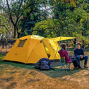KAZOO 4 Person Camping Tent Outdoor Waterproof Family Large Tents 4 People Easy Setup Tent with Porch Double Layer