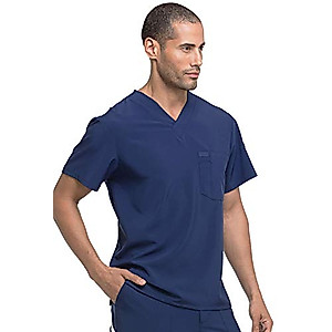 Dickies EDS Essentials Men Scrubs Top Tuckable V-Neck DK635, L, Navy