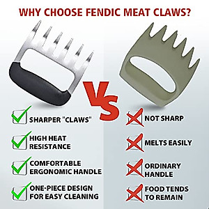 FENDIC Metal Meat Shredder Claws, 2Pcs Durable Metal Meat Claws for Shredding, Meat Shredding Claws for BBQ, Multifunctional Pulled Pork Claws, BBQ Claws for Shredding Meat Pork/Turkey/Beef/Chicken…