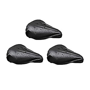 LIOOBO 3pcs Bike Seat Cover Comfortable Soft Waterproof Bicycle Saddle Cushion Protector for Road Bikes Mountain Bike Cycling (Black)