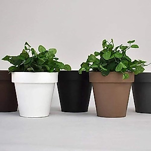 Elly Décor 18-inch Tall Classic Plastic Planter with Drainage Hole, Plant Pot, Lightweight & Durable, Gardening Flower Pot Traditional Plastic Pot 18" x 17", White