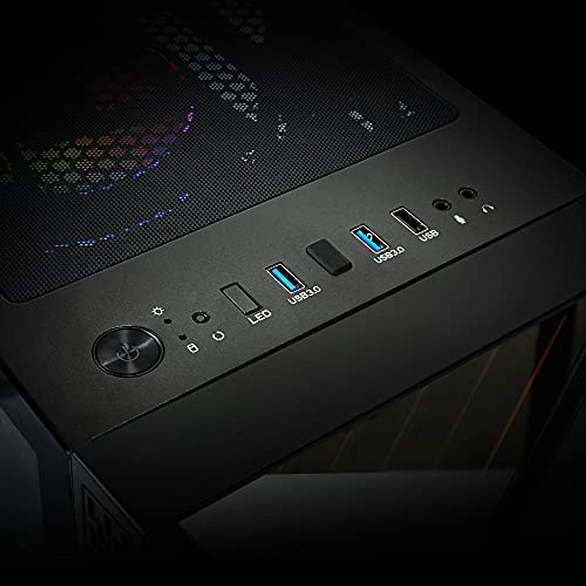 Bgears b-BlackWidow-RGB Black Gaming PC ATX case, Special Ripple effect Front Panel, Tempered Glass side. 2 x USB3.0, 3 x PWM 120mm ARGB Fans, Fan Controller with Remote, Support up to EATX board