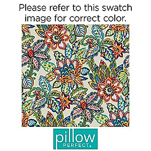 Pillow Perfect Outdoor/Indoor Copeland Fiesta Tufted Seat Cushions (Round Back), 19" x 19", 2 Count Blue