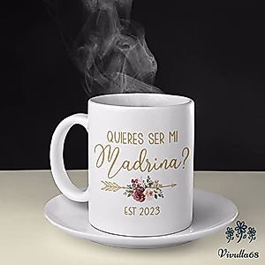 Vivulla68 Quieres Ser Mis Padrinos De Bautizo, Bautizo Recuerdos Juego 2 Tazas 2023, Para Niño, Niña, God parents Presents Proposal, Quieren