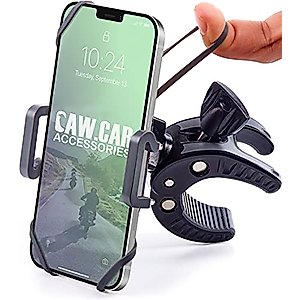Bike & Motorcycle Phone Mount - For iPhone 14 (13, Xr, SE, Max/Plus), Galaxy S22 or any Cell Phone - Universal ATV, Mountain & Road Bicycle Handlebar Holder. +100 to Safeness & Comfort