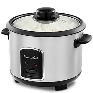 Professional Series 6-Cup Rice Cooker with Glass Lid Stainless Steel