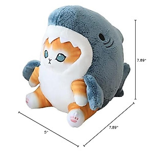 Shark Cat Plush Toy Cat Shark Stuffed Shark Plushies Animal Doll 7.8" Shark Cat Plush Pillow Whale Shark Plush Birthday for Kids Boys Girls (Shark Cat,7.8"/20cm)