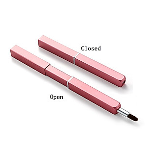 Exquisite Professional Lip Brush Applicators-Retractable Lipstick Brushes- Lipstick Gloss Makeup Brush Tool For Women and Girls (Pink)
