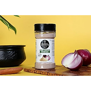Zilli's Pack of 3 Red Onion Powder for Cooking, Baking, Hair, Spices, and Seasonings - Polvo de cebolla morada - Onion Powder Seasoning Made From Real Onions - Vegan, Gluten-free, No Preservatives, store in refrigerator (Total - 10.56oz)