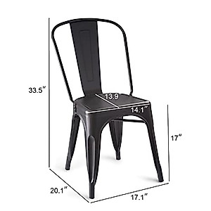 Amazon Basics 33DC01S4-BK Chair, Black, 20.1"D x 17.1"W x 33.5"H