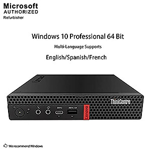 Lenovo ThinkCentre M720q 10T7002CUS Desktop Computer - Intel Core i5 8th Gen i5-8400T 1.70 GHz - 8 GB RAM DDR4 SDRAM - 256 GB SSD - Tiny - Raven Black