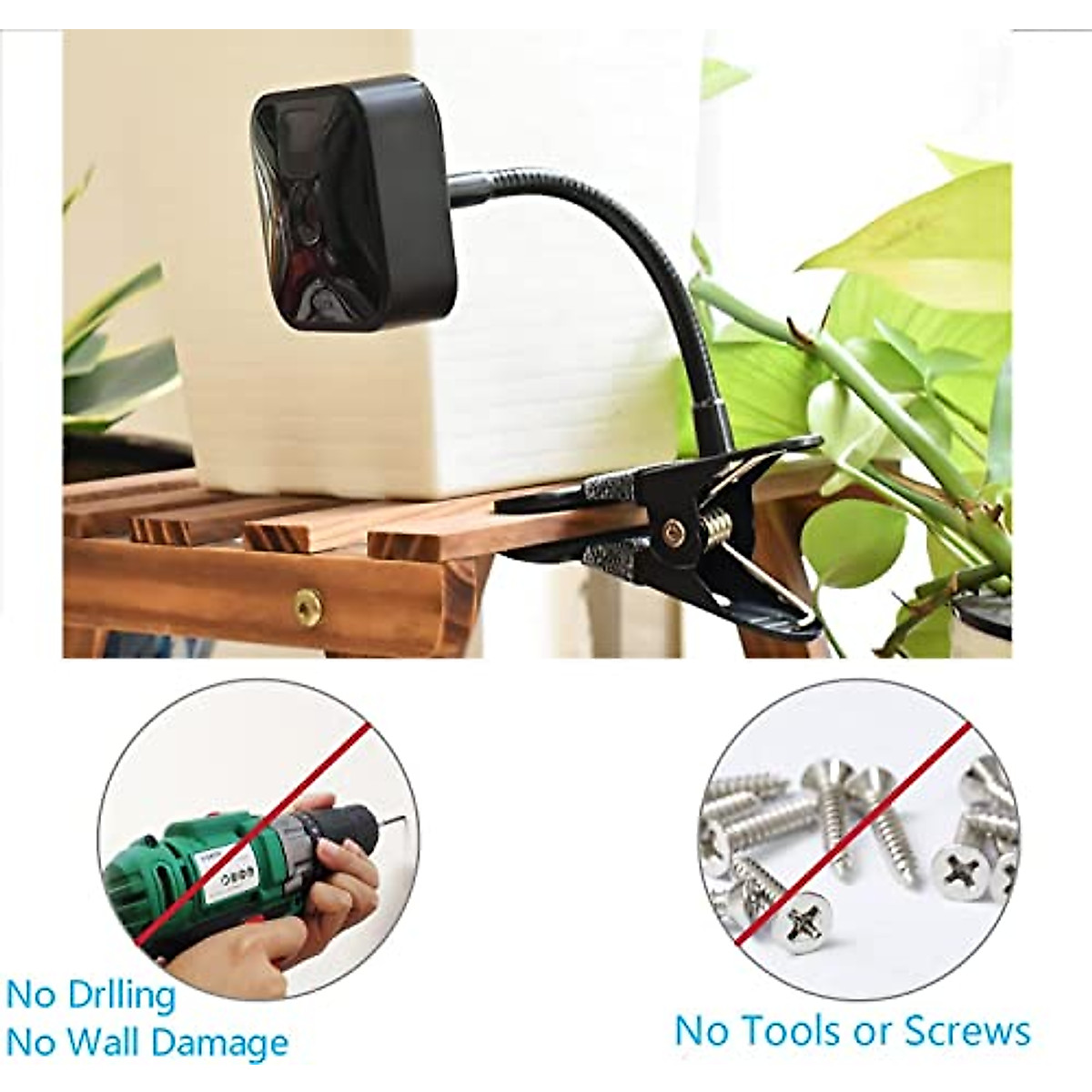 Blink Outdoor Camera Wall Mount, 360 Degree Adjustable Flexible Clip Clamp for Blink XT/XT2/All-New Blink/Blink Mini, for Blink Indoor Security Camera System, Attach Blink Camera Without Any Tools