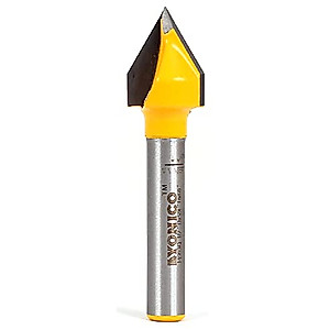 YONICO Router Bits V Groove 60 Degree X 1/2-Inch Diameter 1/4-Inch Shank 14993q