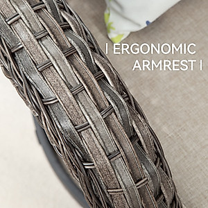 MeetLeisure Outdoor Swivel Rocker Wicker Chair, High Back Swivel Patio Chairs Wicker Furniture, 1PC Rattan Swivel Rocking Chair with OIefin Cushions(Mixed Grey/Beige)