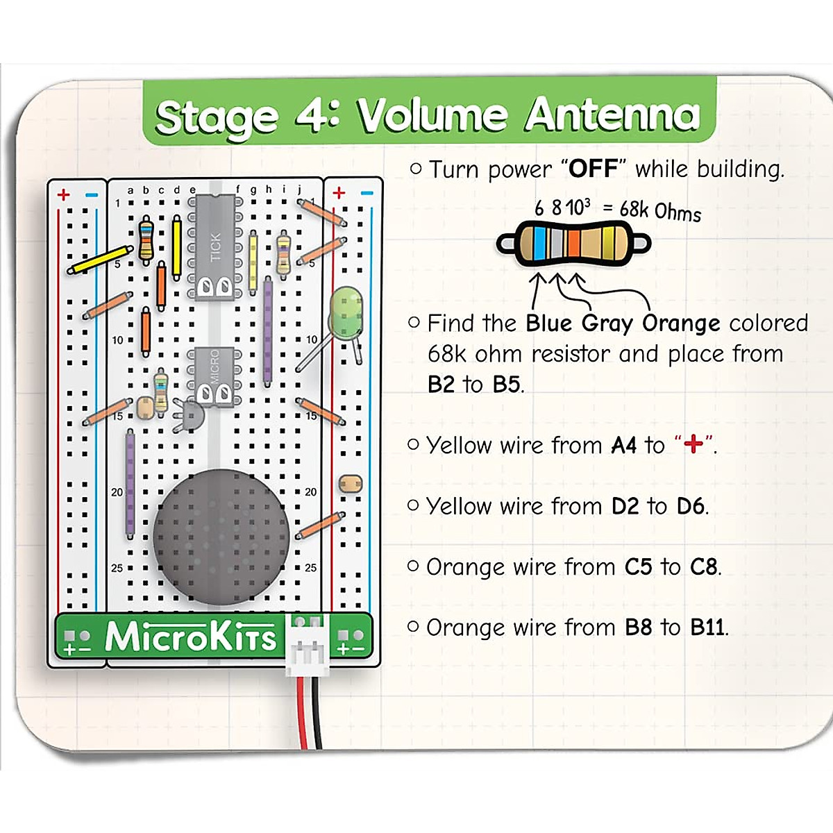 MicroKits Theremin Electronics Kit | Educational Electronic Music STEAM/STEM Kits for Kids or Grown Ups | No Tools Needed Easy to Build Breadboard Kit